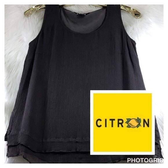 Citron | Tops | Citronxs0silklinedsleevelessgrayblouse | Poshmark